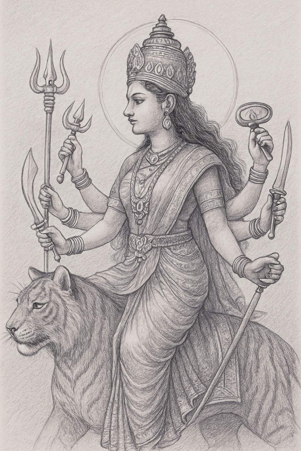 10+ Stunning Artistic Durga Maa Drawings – Free PDF & Images