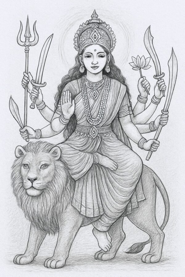 10+ Stunning Artistic Durga Maa Drawings – Free PDF & Images