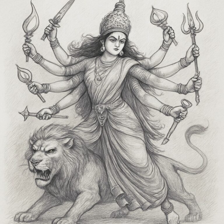 10+ Stunning Artistic Durga Maa Drawings – Free PDF & Images