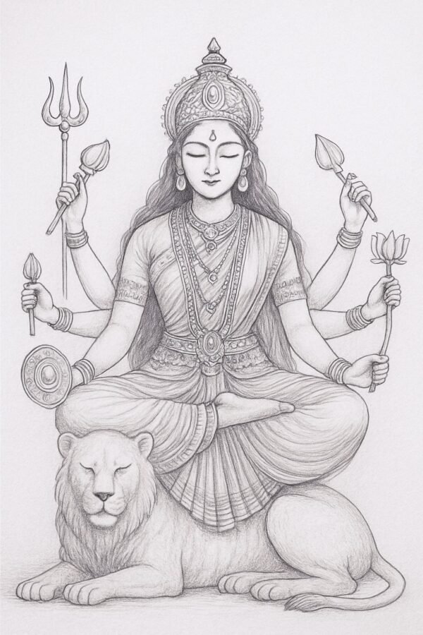 10+ Stunning Artistic Durga Maa Drawings – Free PDF & Images